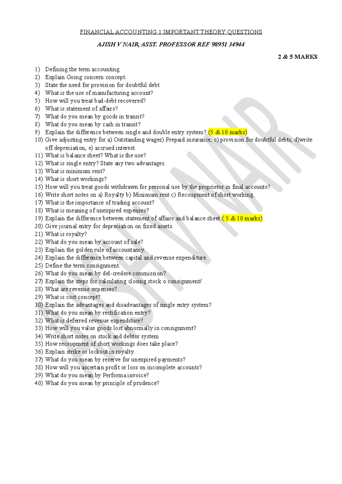 Financial Accounting 1 Important Theory Questions - FINANCIAL ...