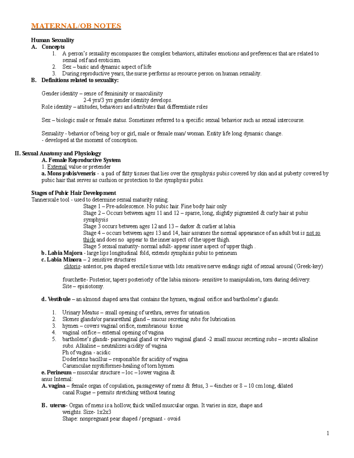Nursing Notes (OB) - This would be a big help to all students. - 1 ...