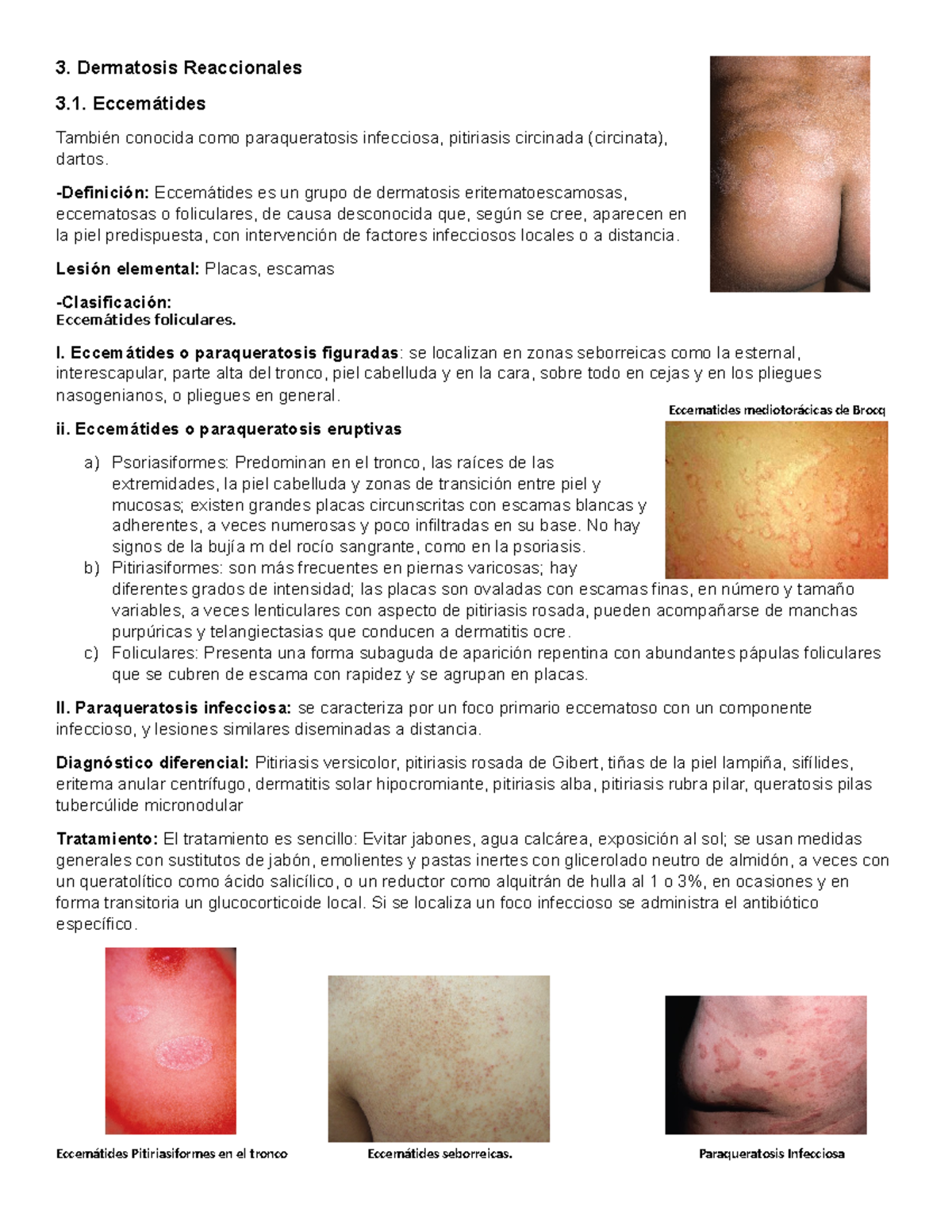 Dermatologia - Resumen de dermatosis más frecuentes y sus lesiones ...