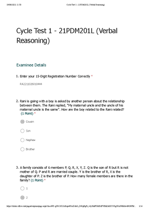 Verbal reasoning practice - Verbal Ability And Reasoning - Studocu