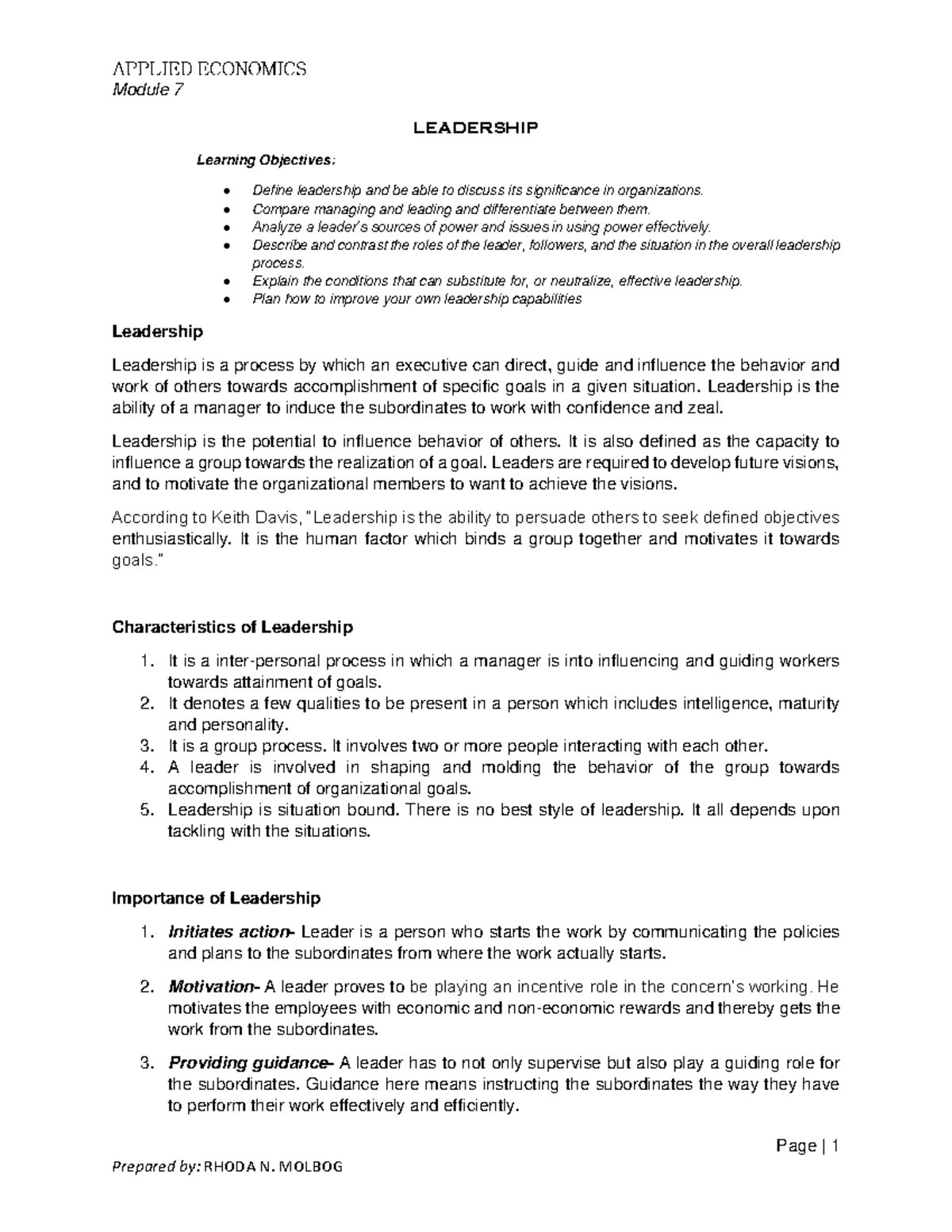 Inbound 2210105215594007661 - Page | 1 LEADERSHIP Learning Objectives ...