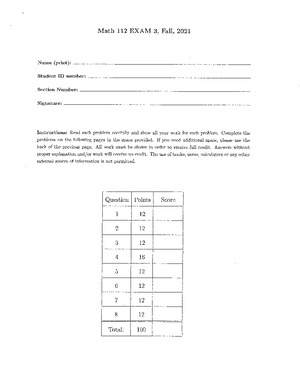 NJIT Common #1 - Math 112 EXAM I, Spring 2022 Read each problem ...
