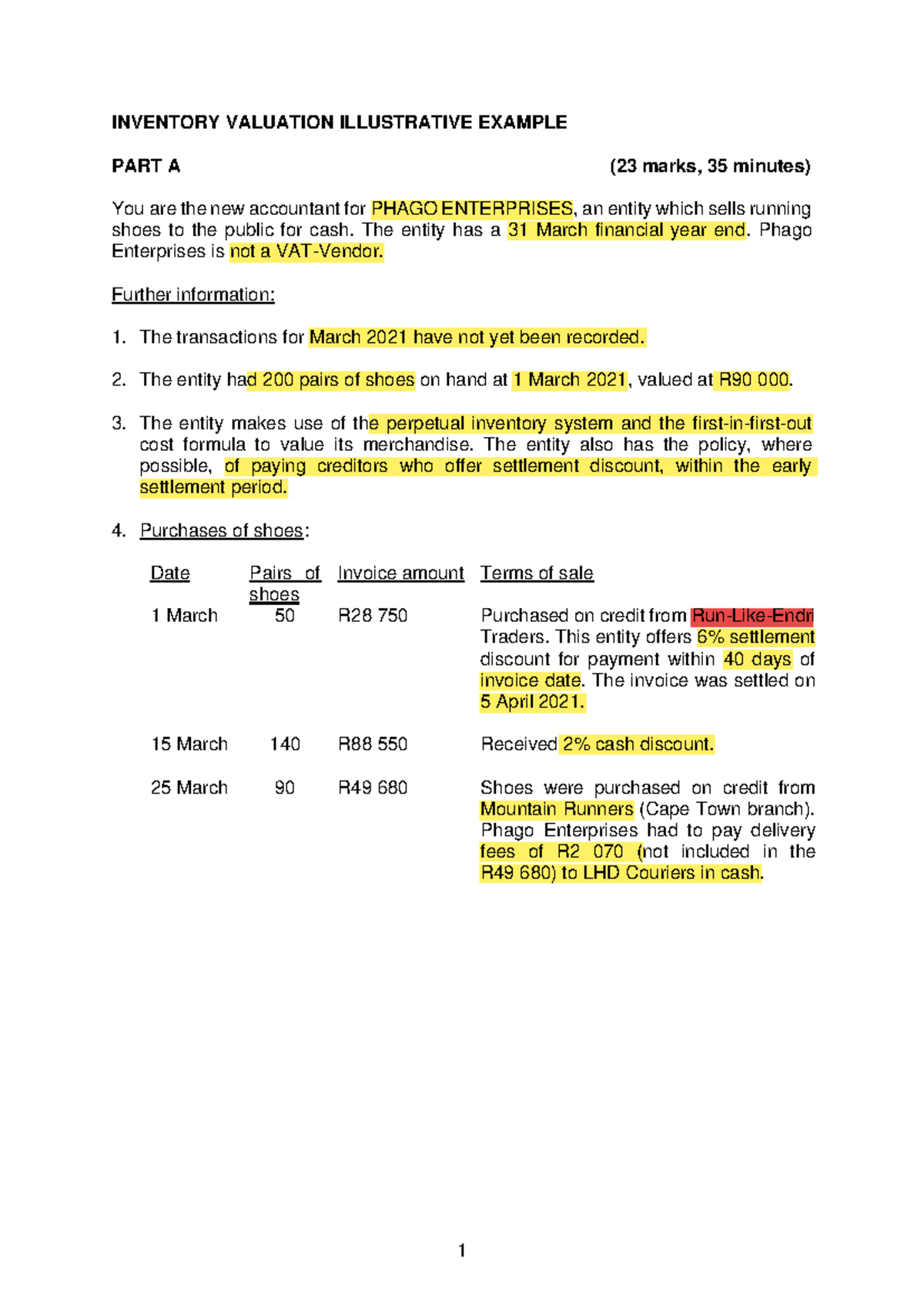 Inventory valuation illustrative example - 1 INVENTORY VALUATION ...