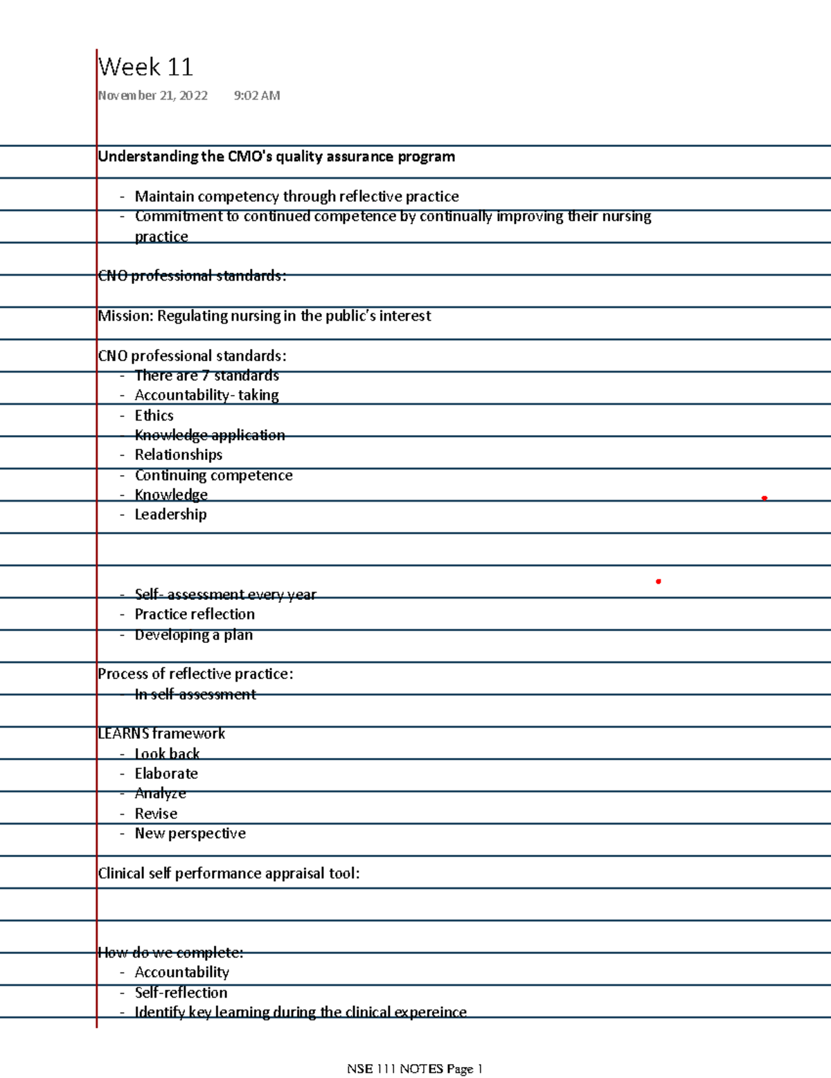 Week 11 nse111 - Understanding the CMO's quality assurance program ...