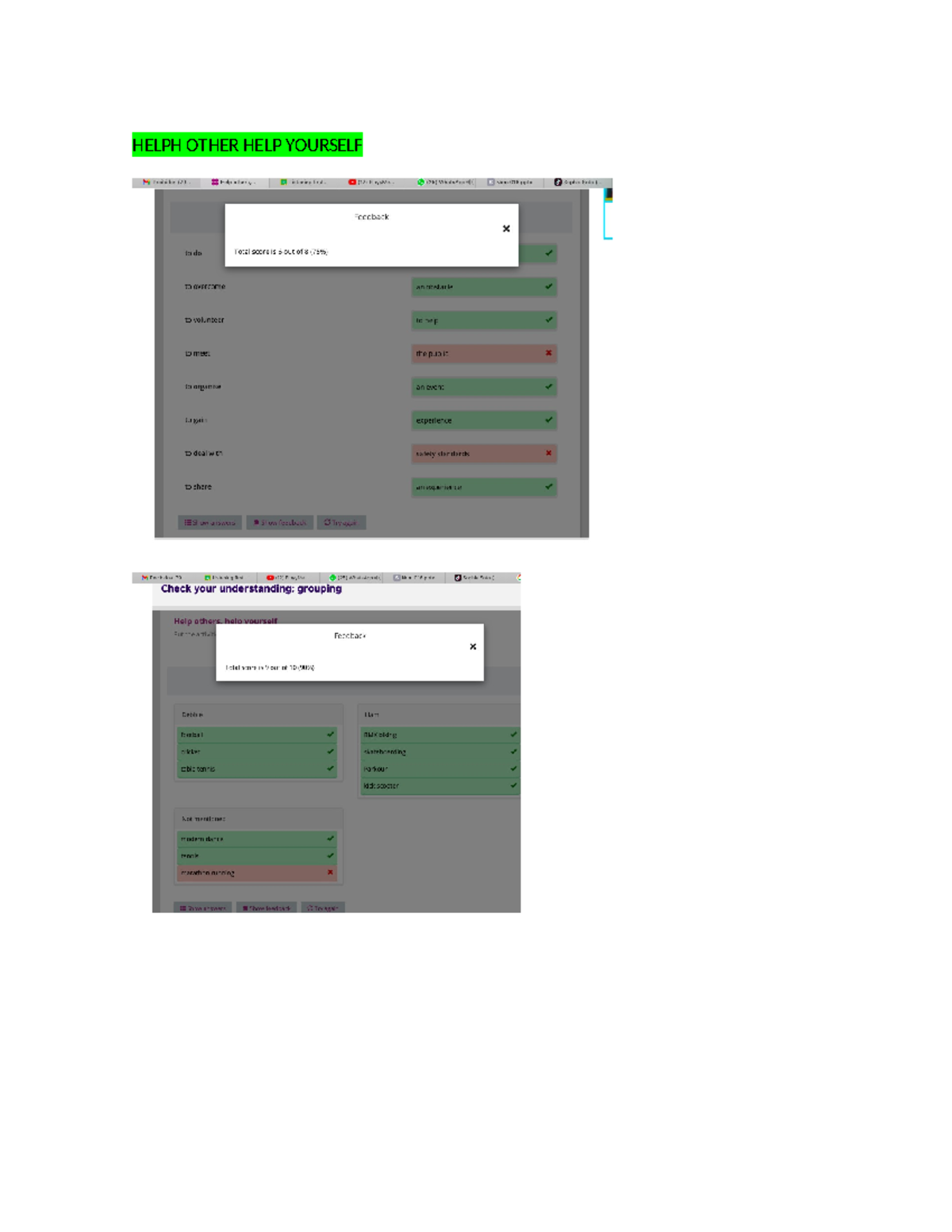 Listening - Inglés I - HELPH OTHER HELP YOURSELF HOW FALSE INFORMATION ...