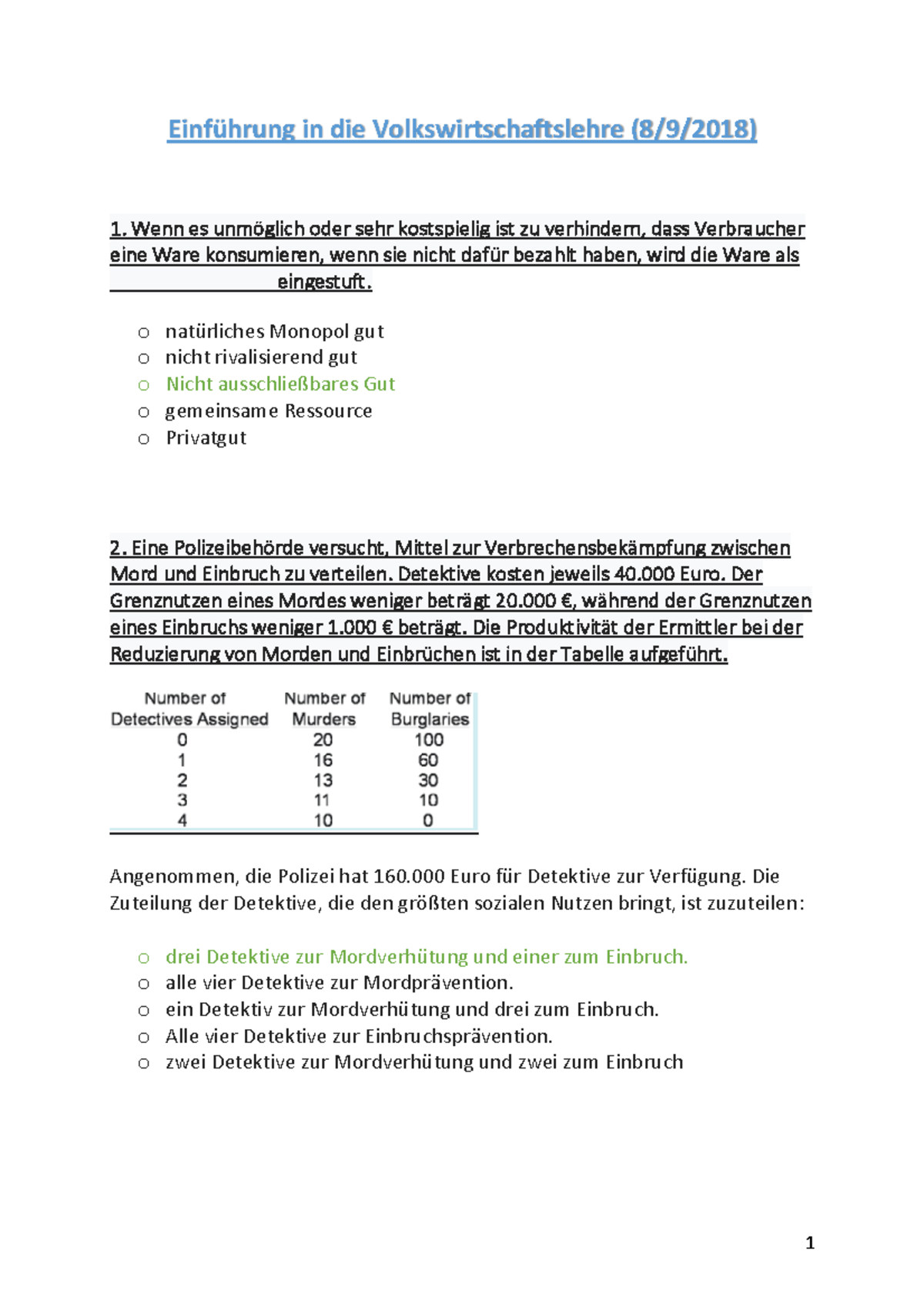 Klausur 8 September 2018, Fragen und Antworten - Warning: TT: undefined function: 32 Warning: TT ...