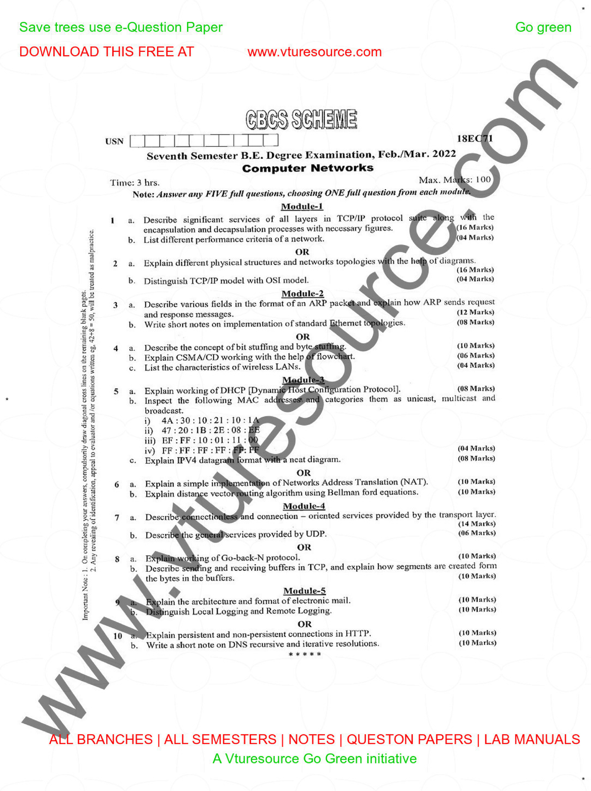 Mar-2022 - 18ec71 question paper - Electronics and Communication Engineering - Studocu