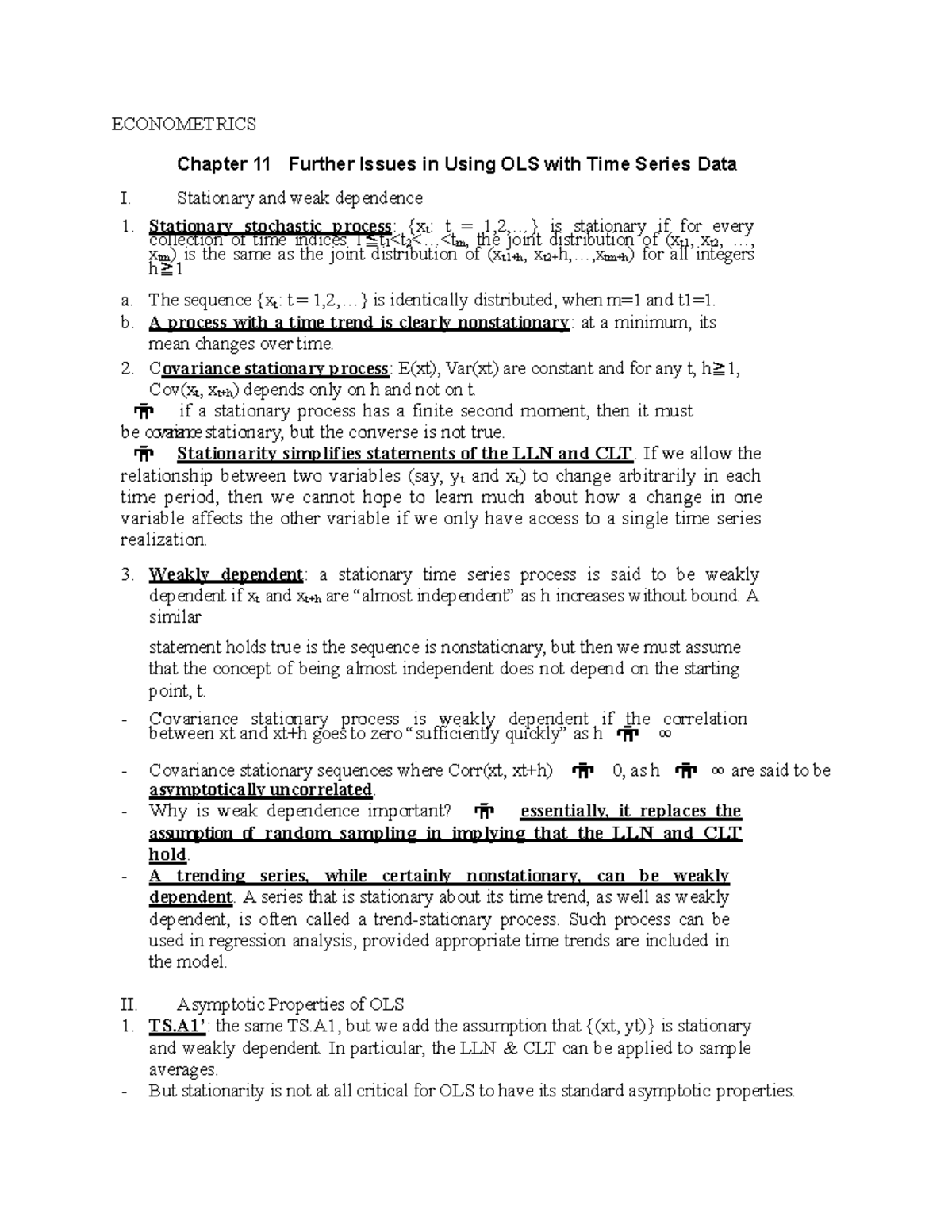 Econometrics 7 Ordinary Least Squares Ols Is A Commonly Used Method