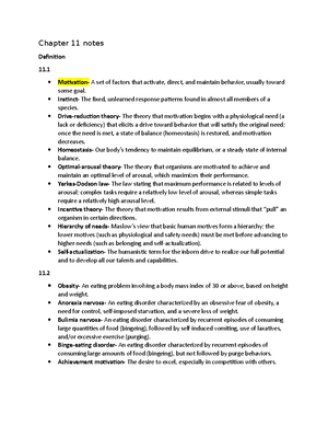 Chapter 12 notes - PSYC-1010 Introductory Psychology - Chapter 12 notes ...