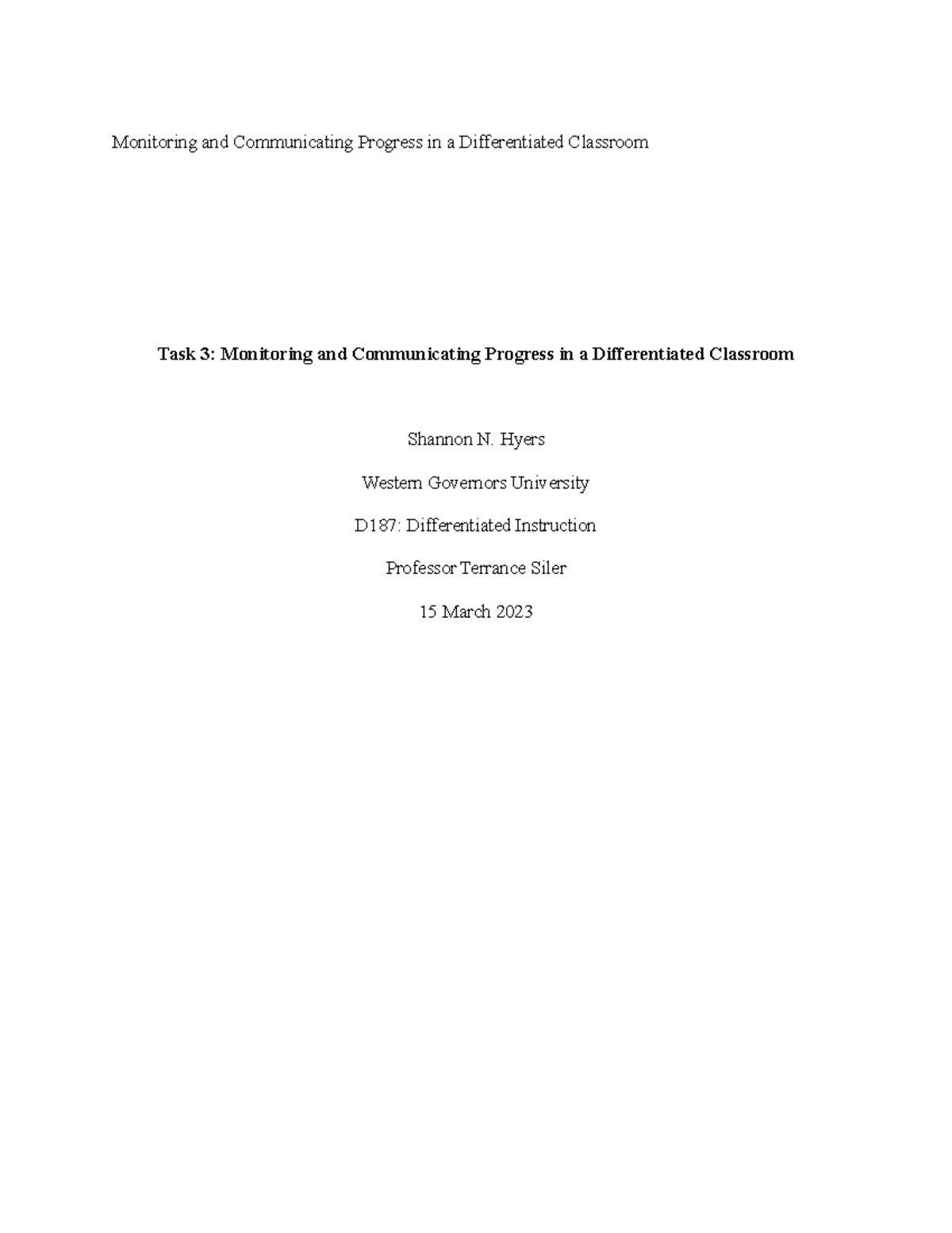 Task 4 Progress Monitoring - Monitoring and Communicating Progress in a ...