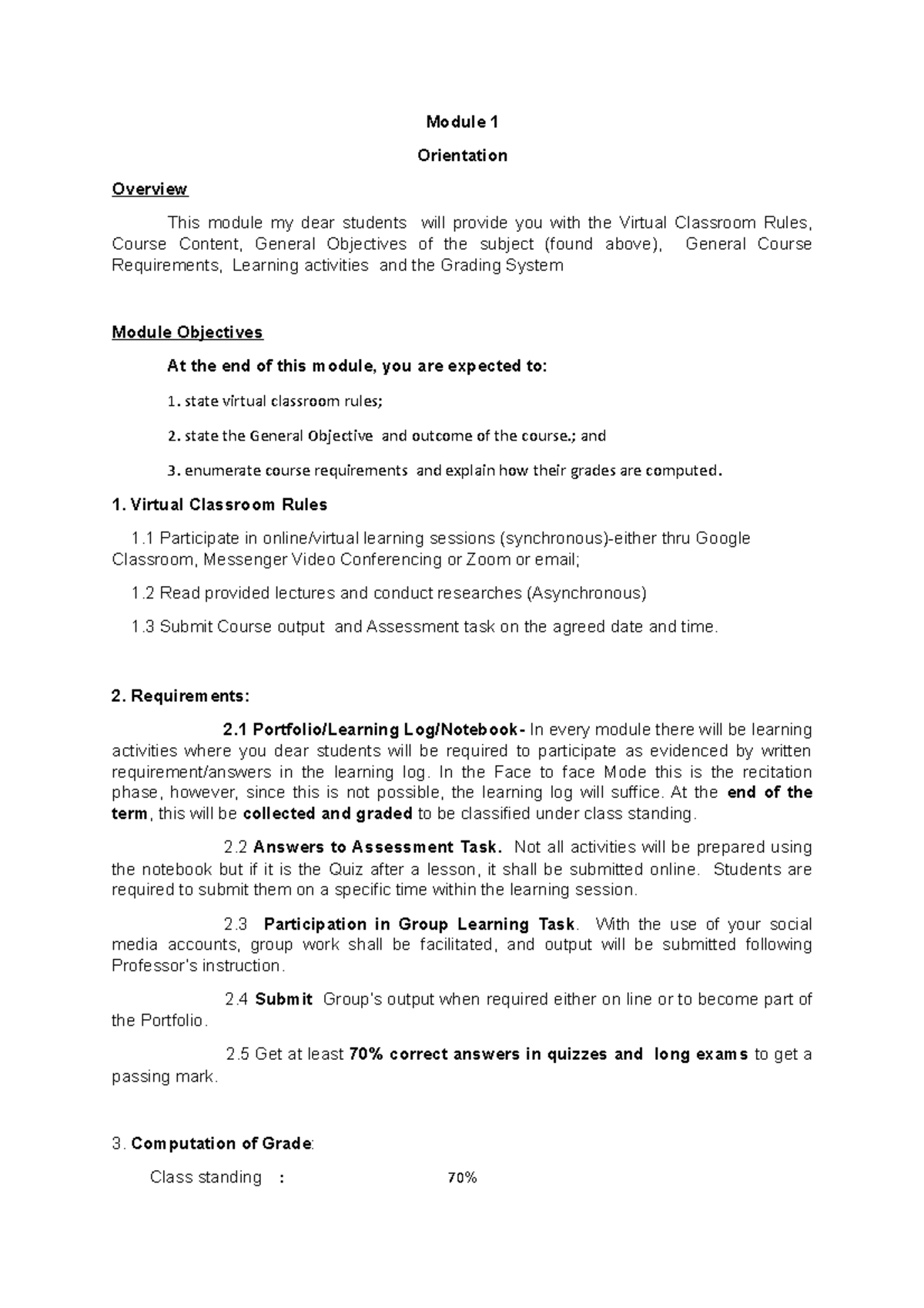 Module 1 2 the Teaching Profession - Module 1 Orientation Overview This ...