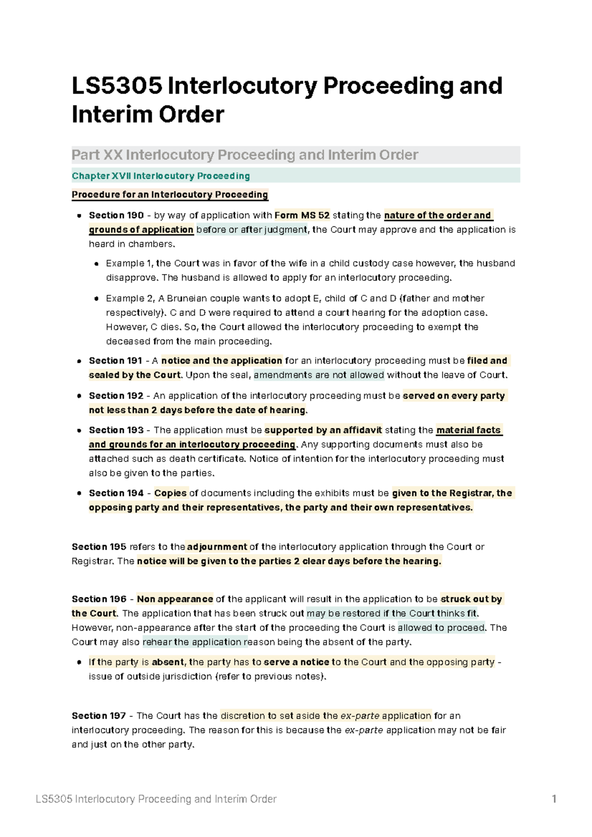 LS5305 L09 Interlocutory Proceeding and Interim Order - 04 (Tuesday ...