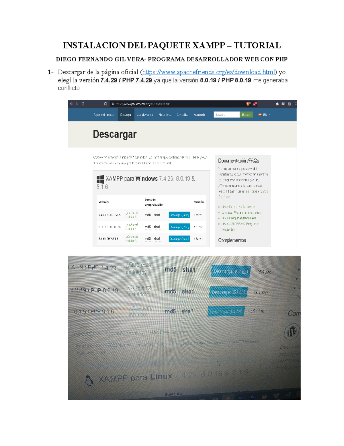 Instalacion DEL Paquete Xampp - INSTALACION DEL PAQUETE XAMPP – TUTORIAL DIEGO FERNANDO GIL VERA ...