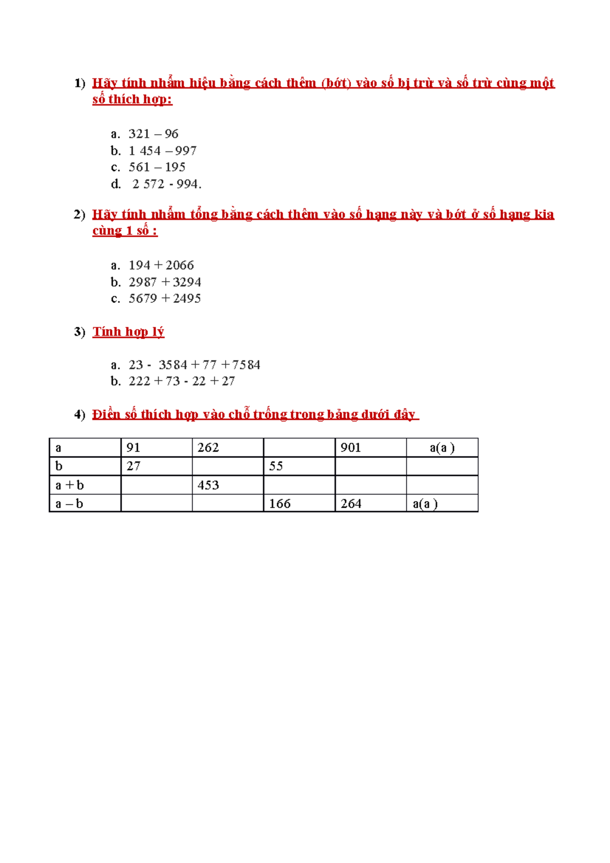BT thêm - sddddd - Hãy tính nhẩm hiệu bằng cách thêm (bớt) vào số bị ...