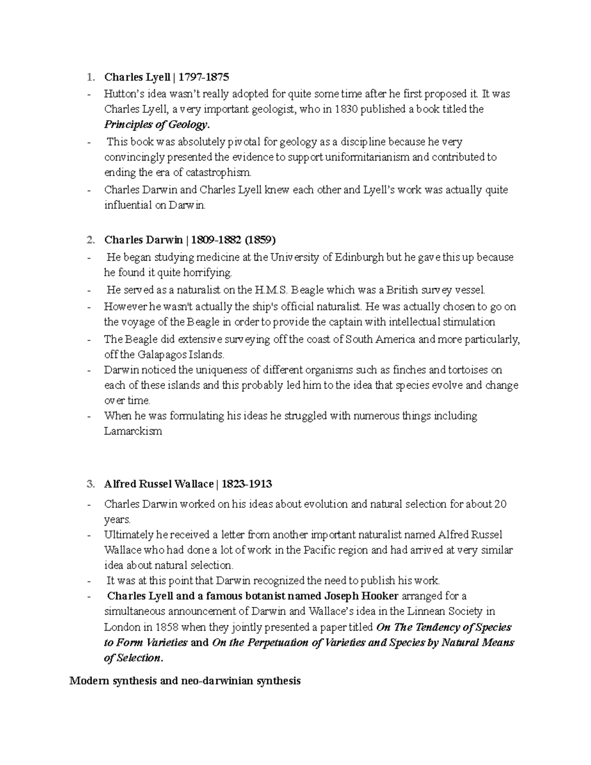 5 - Lecture notes for class/ - Charles Lyell | 1797- Hutton’s idea wasn ...