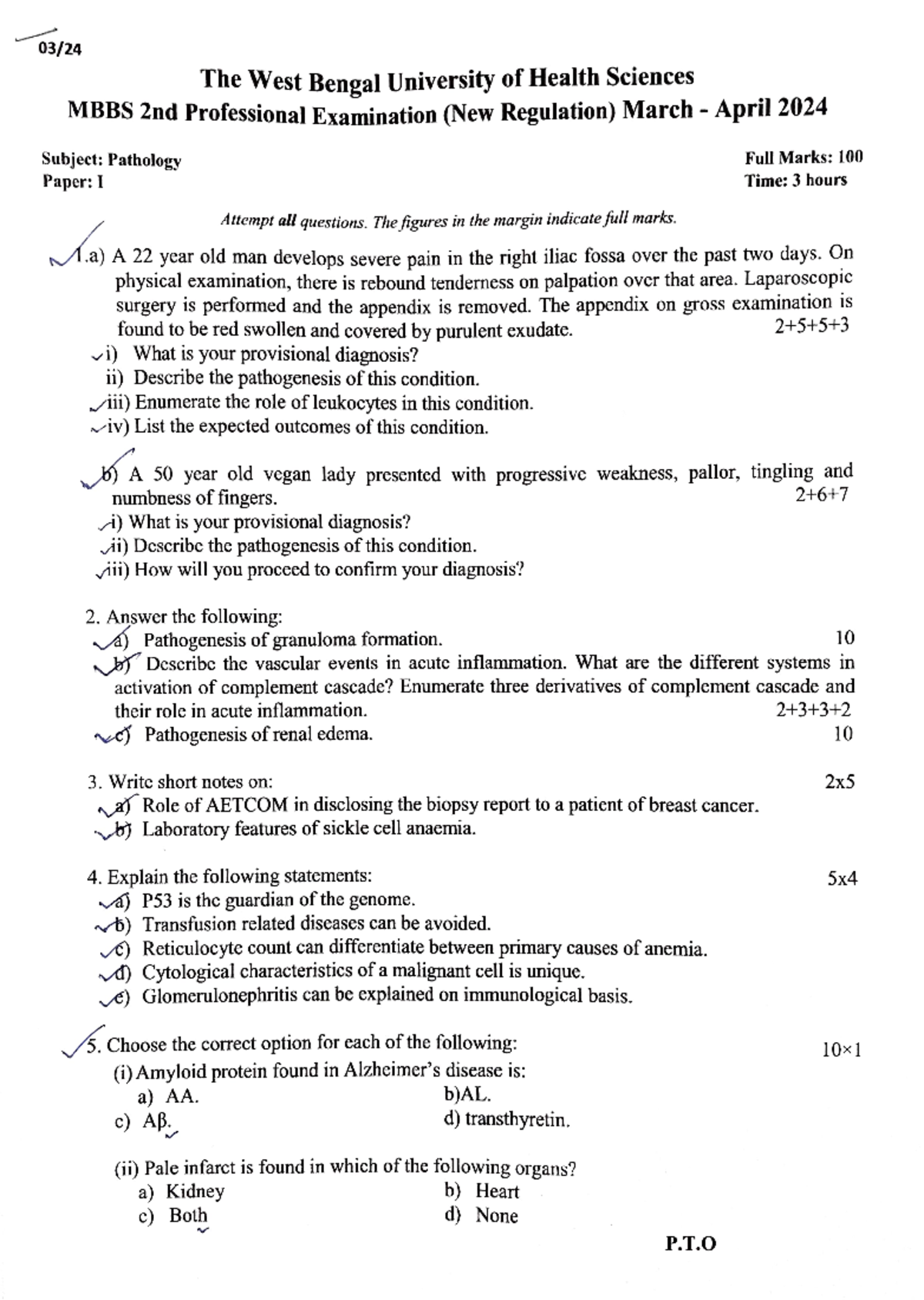 2nd prof 2024 - Notes - 03/ MBBS 2nd Professional Examination (New ...