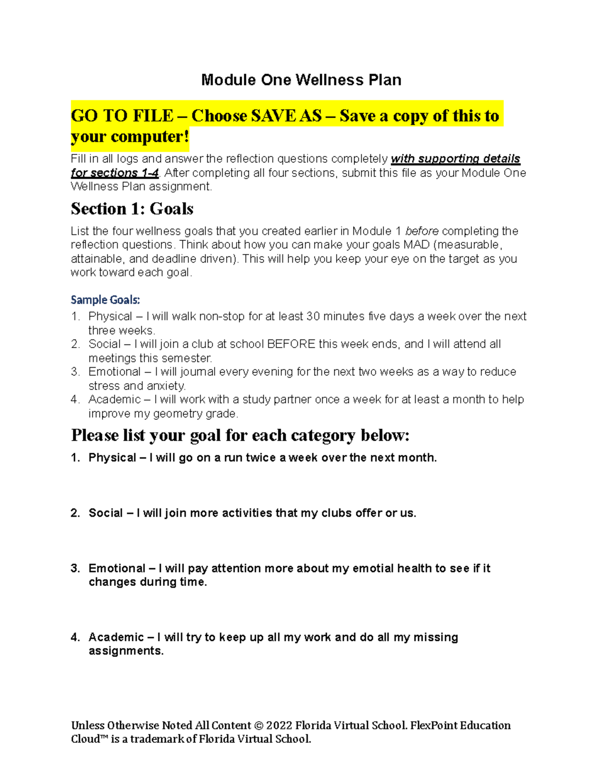 Module one wellness plan pdf - Module One Wellness Plan GO TO FILE ...