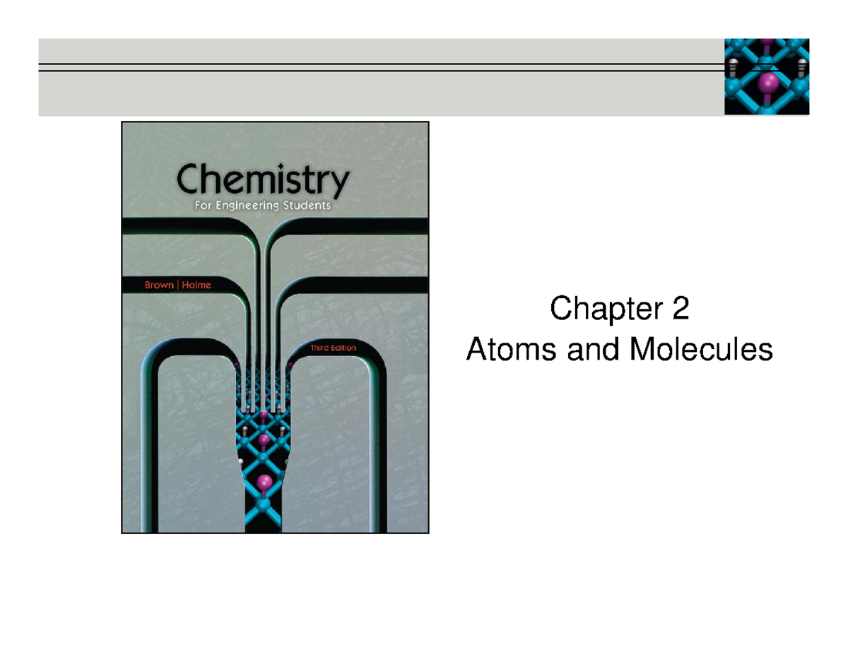 Chapter-2 - Chapter 2 notes - Larry Brown Tom Holme Chapter 2 Atoms and ...