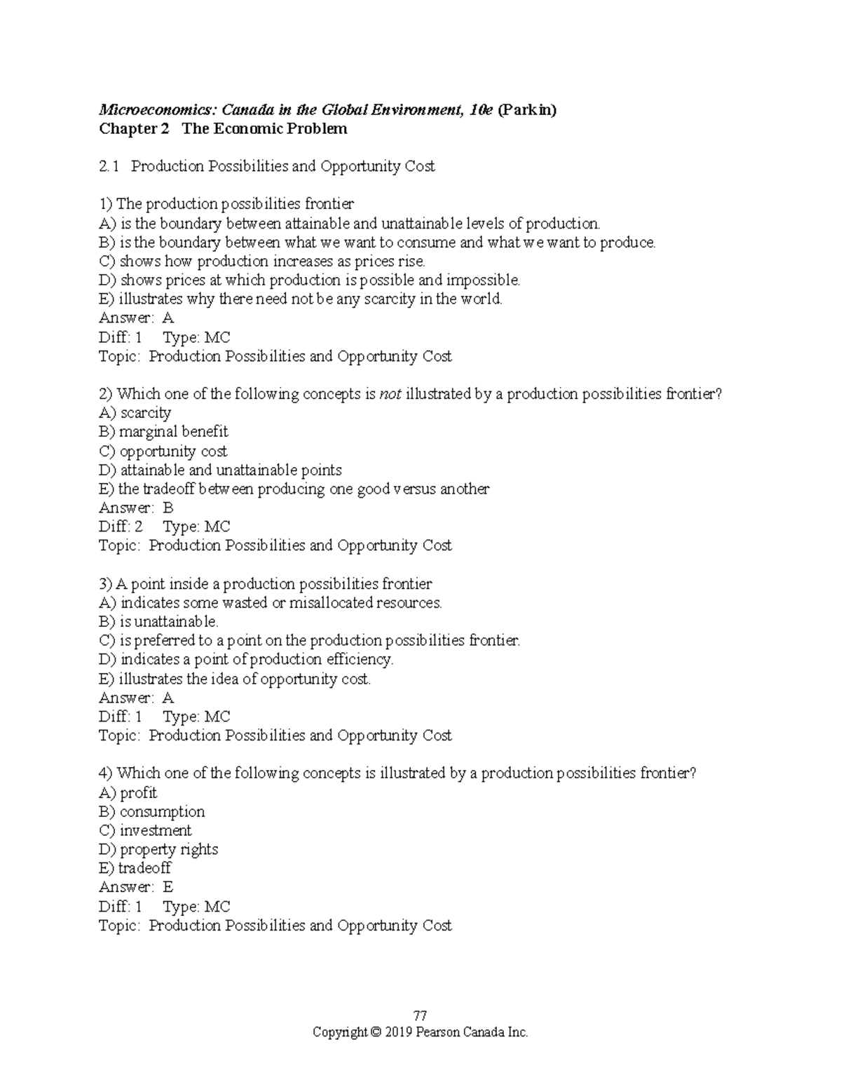Module 1 - quiz 1 - Microeconomics: Canada in the Global Environment ...