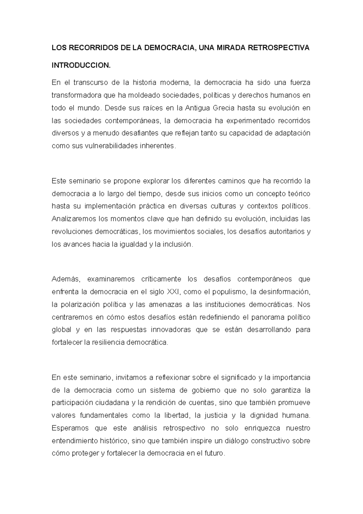LOS Recorridos DE LA Democracia - LOS RECORRIDOS DE LA DEMOCRACIA, UNA MIRADA RETROSPECTIVA ...