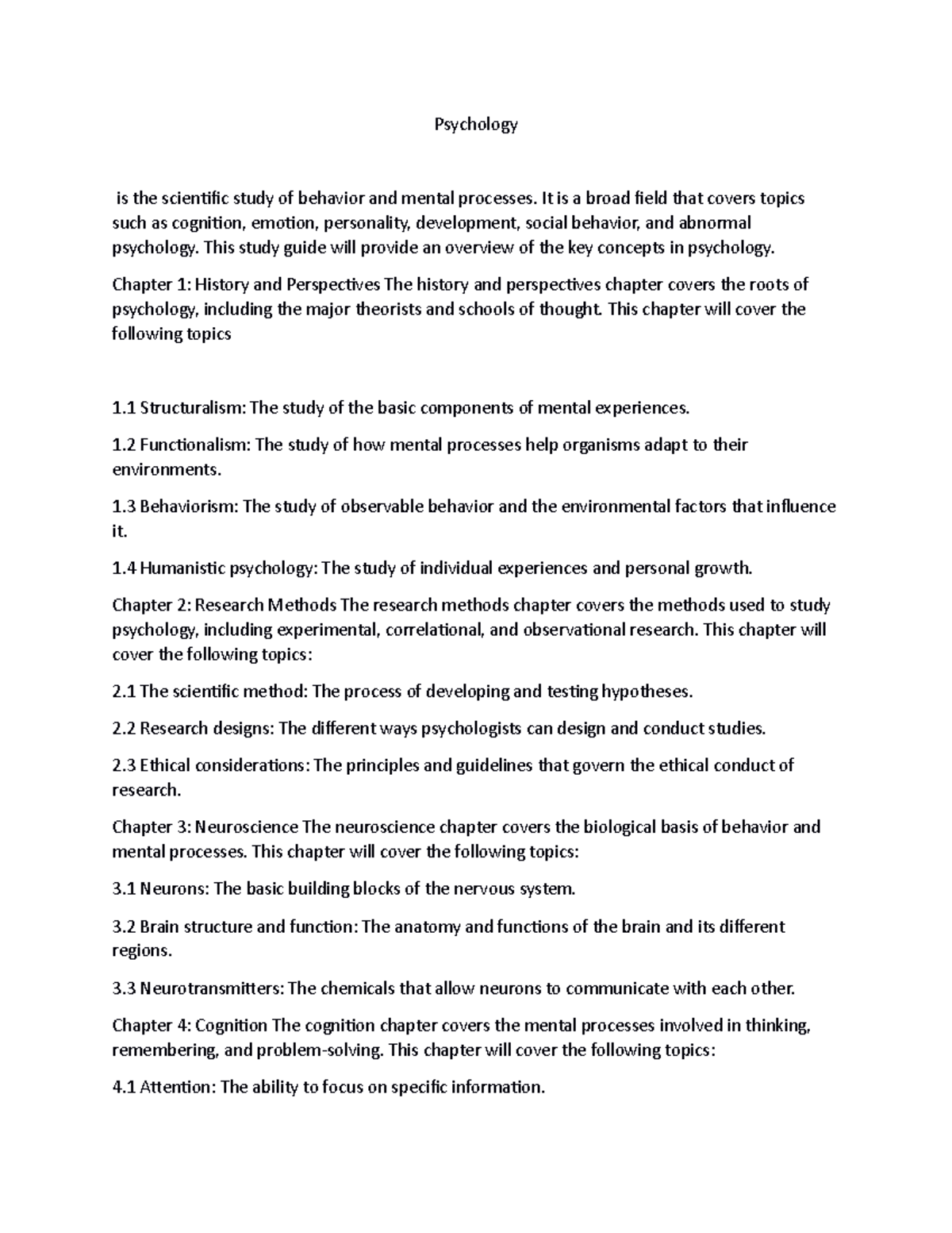 Psychology - The guide typically includes an overview of each topic ...