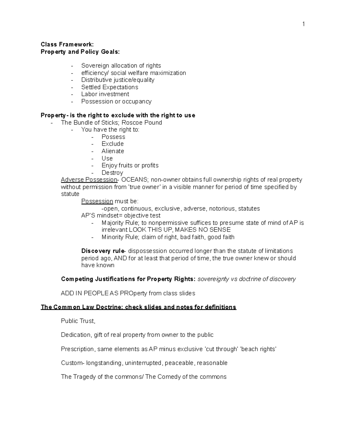Attack Outline Property 1 - Class Framework: Property and Policy Goals: Sovereign allocation of ...