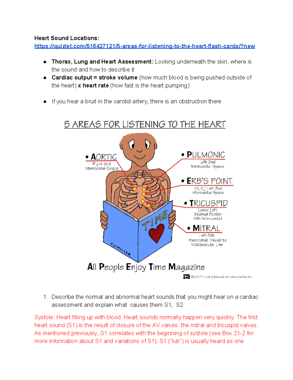 Module 9 Heart Vessels Heart Sound Locations Studocu