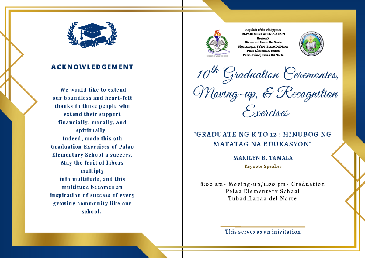 Draft Graduation Program 2023 - Republic of the Philippines DEPARTMENT ...