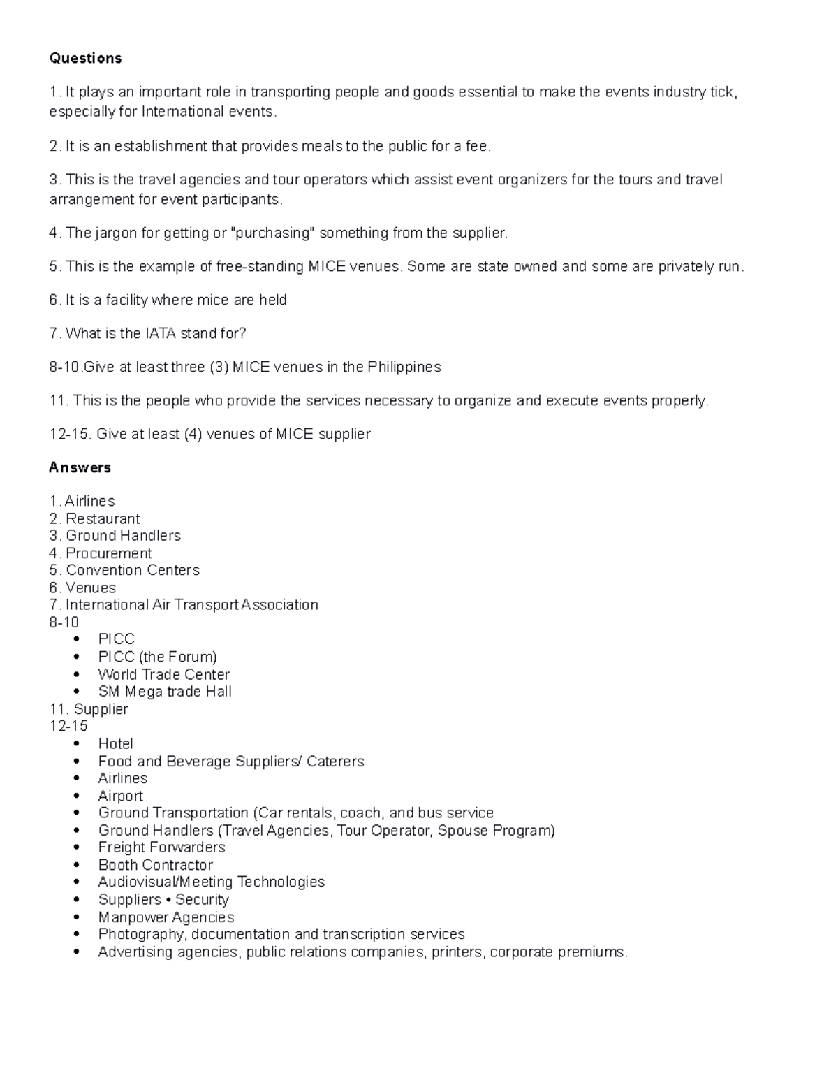 HPC7 (QUIZ) - Reviewer - Questions It plays an important role in ...