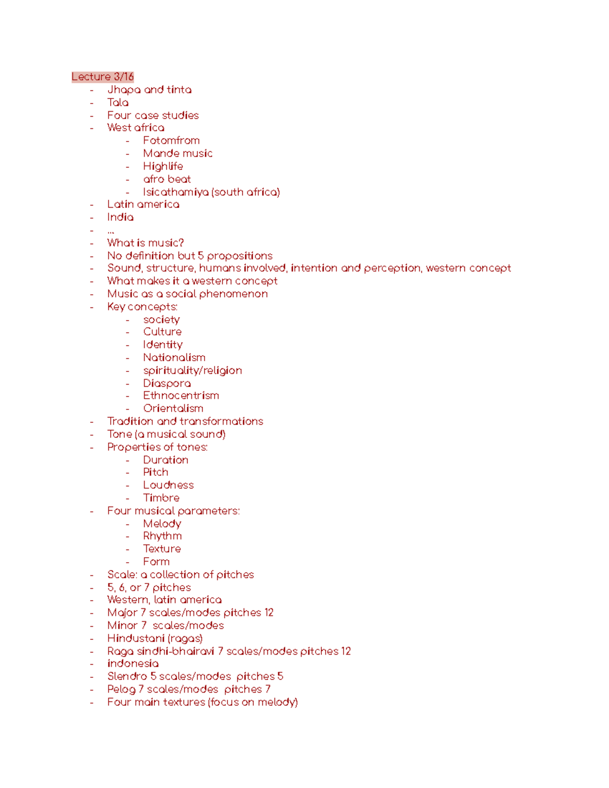 MUS 3 16 - History of music - Lecture 3/ - Jhapa and tinta - Tala - Four case studies - West ...