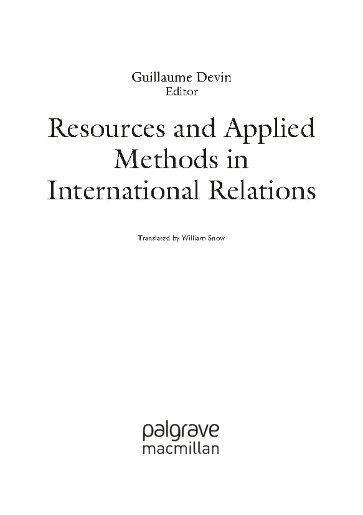 Field research IR.Louis.et - Guillaume Devin Editor Resources and ...