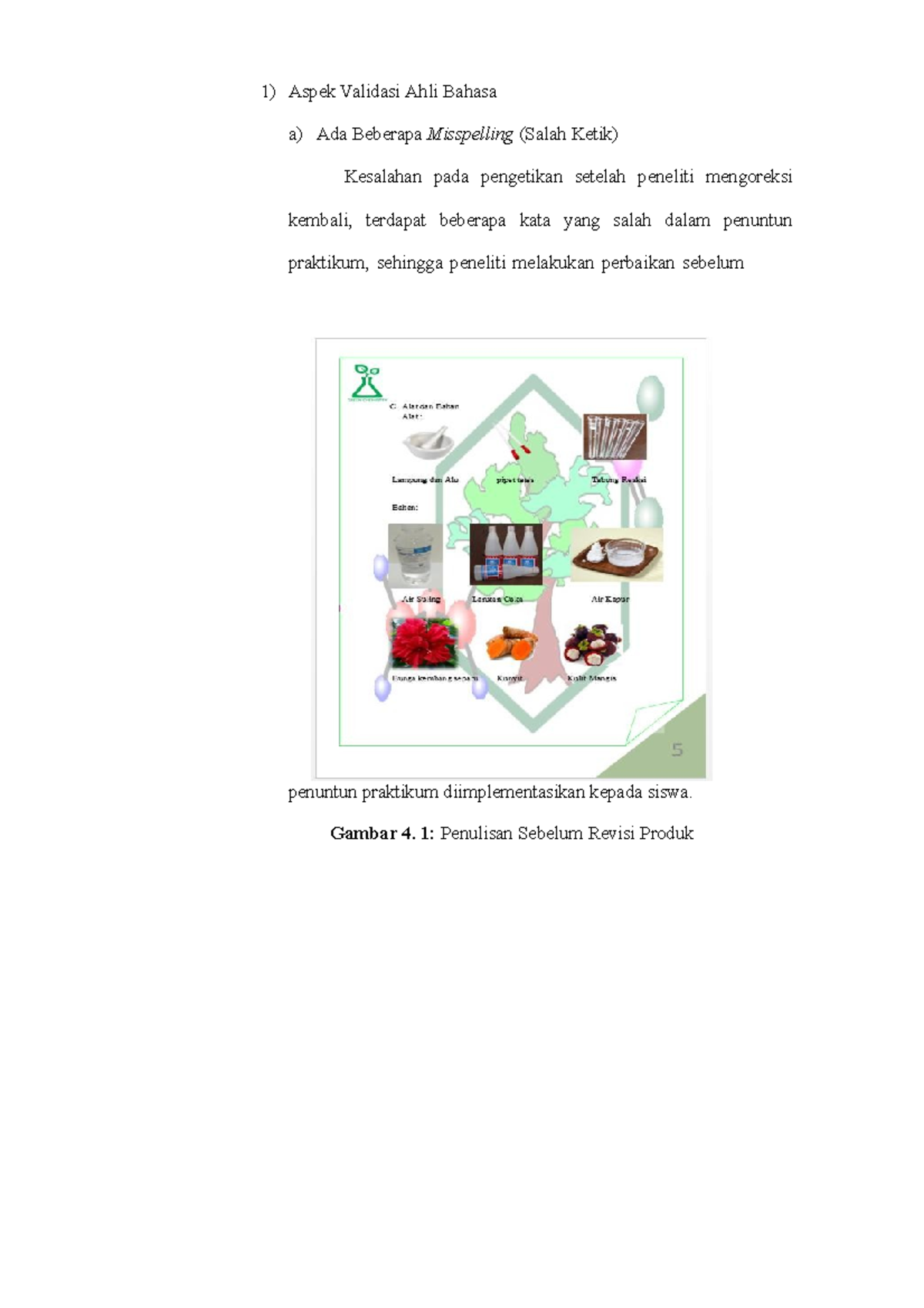 Aspek Validasi Ahli Bahasa - Gambar 4. 1: Penulisan Sebelum Revisi ...