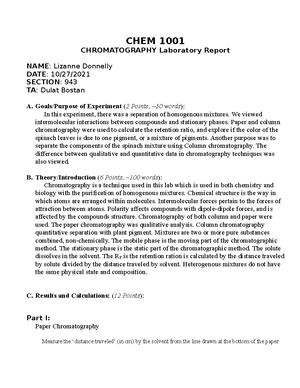 Atomic Spectra Lab report - CHEM 1001 Atomic Spectra Laboratory Report ...