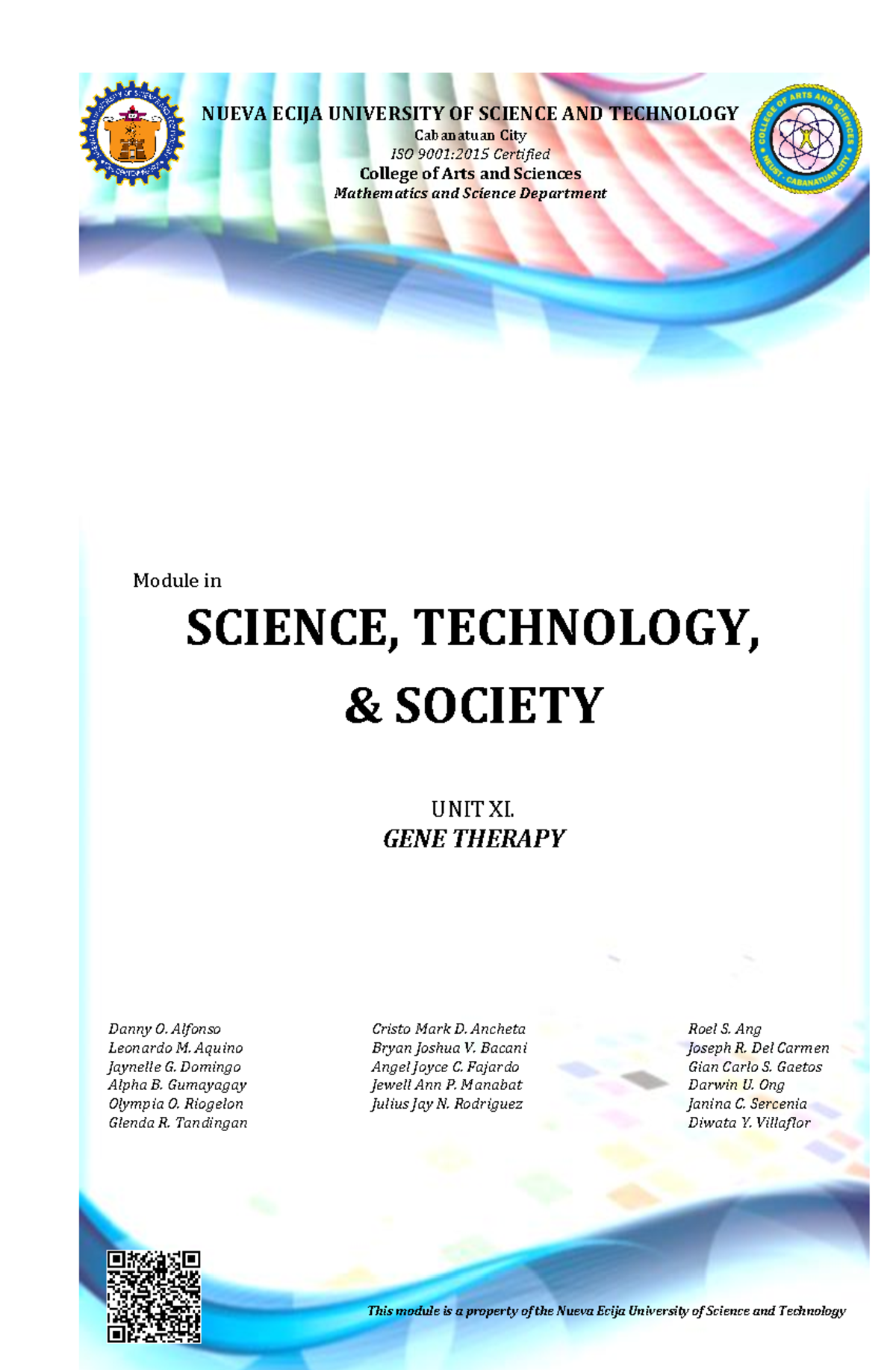 STS (MSD) Module 11 - 1 Module in SCIENCE, TECHNOLOGY, & SOCIETY This ...