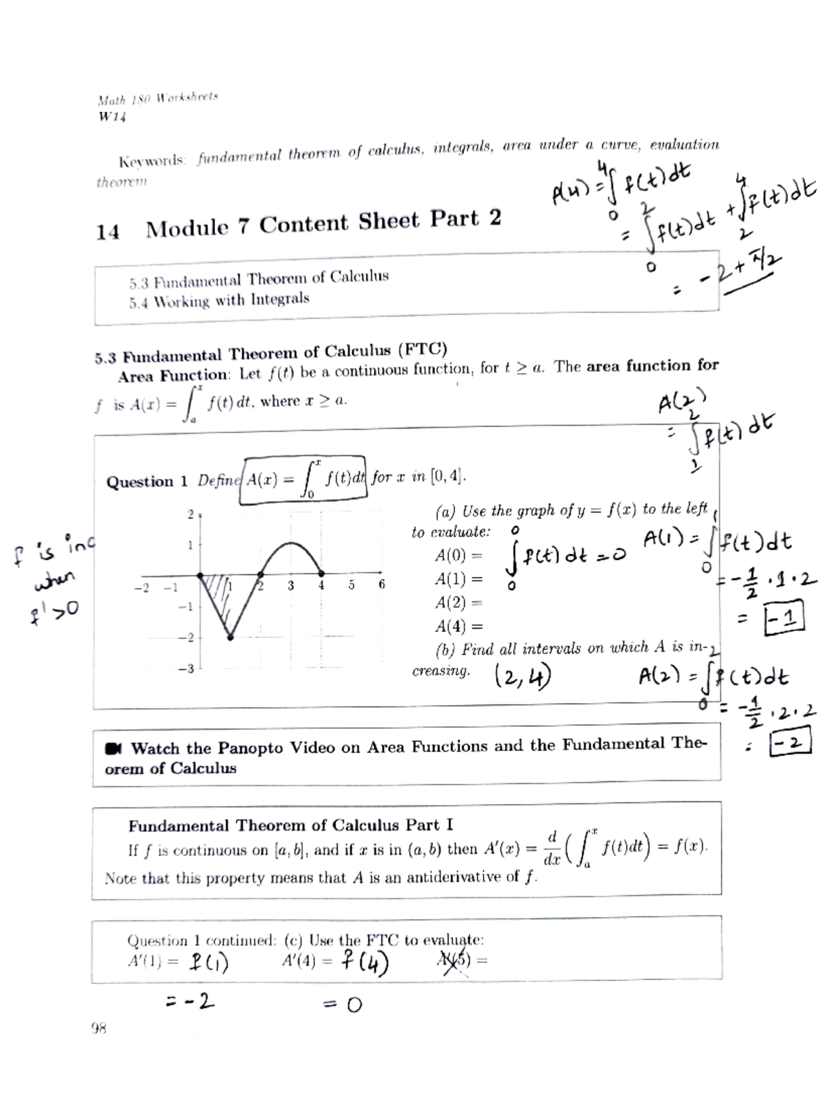 Written Homework 13 and Content Sheets Solutions - W Kevwords ...