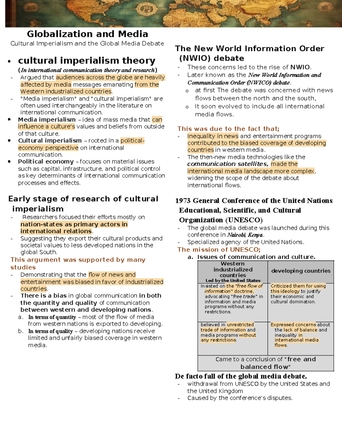 W8 Globalization and Media - Globalization and Media Cultural ...