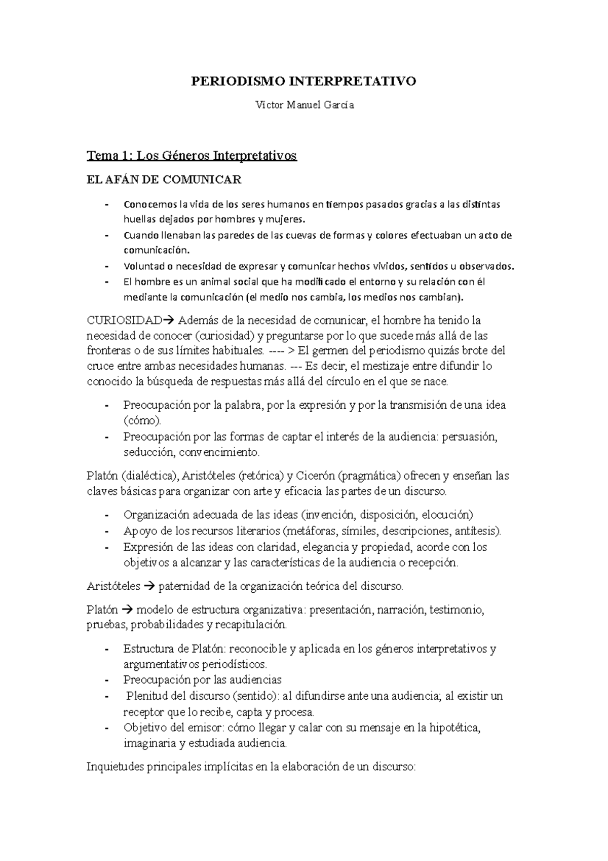 Generos Interpretativos - PERIODISMO INTERPRETATIVO Víctor Manuel ...