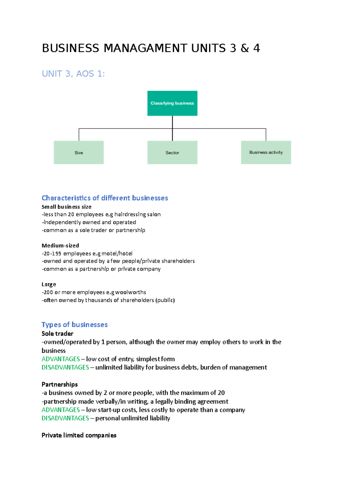 Business Managament Units 3 - BUSINESS MANAGAMENT UNITS 3 & 4 UNIT 3 ...