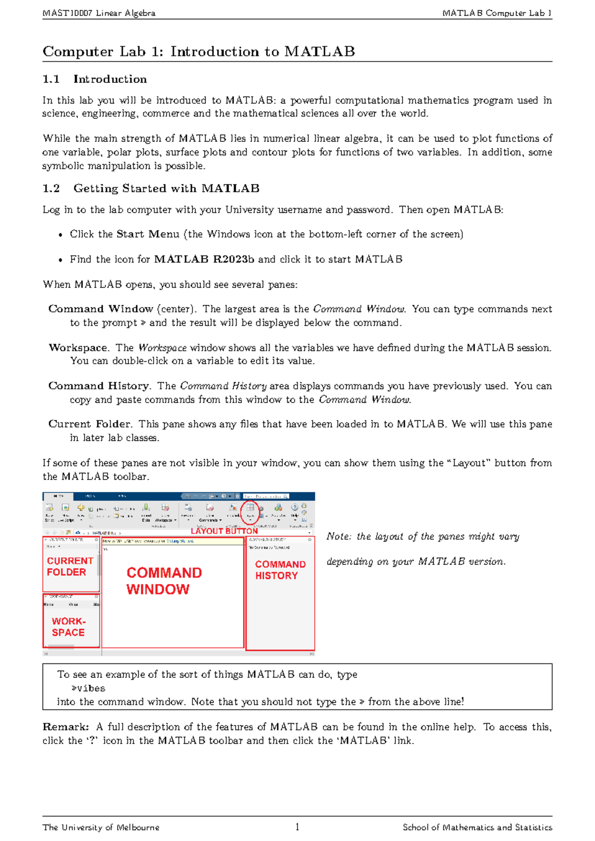 Lab01questions-3 - lab questions - Computer Lab 1: Introduction to MATLAB 1 Introduction In this ...