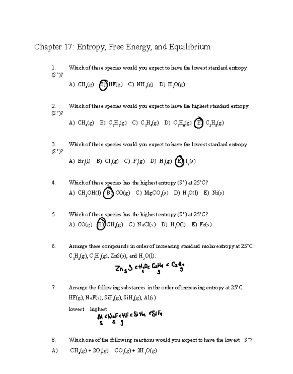 Q6 2023 student - Chapter 1 7 : Entropy, Free Energy, and Equilibrium ...