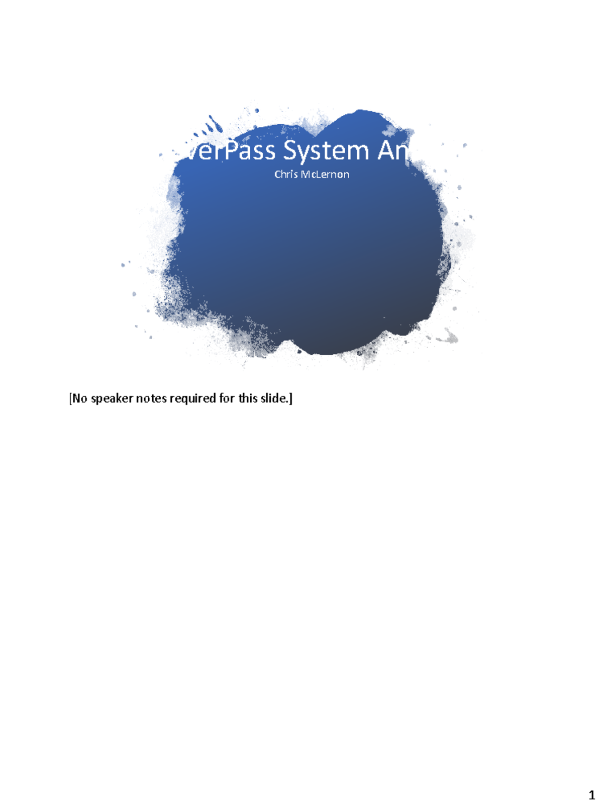 CS 255 Client Presentation - 1 DriverPass System Analysis Chris ...