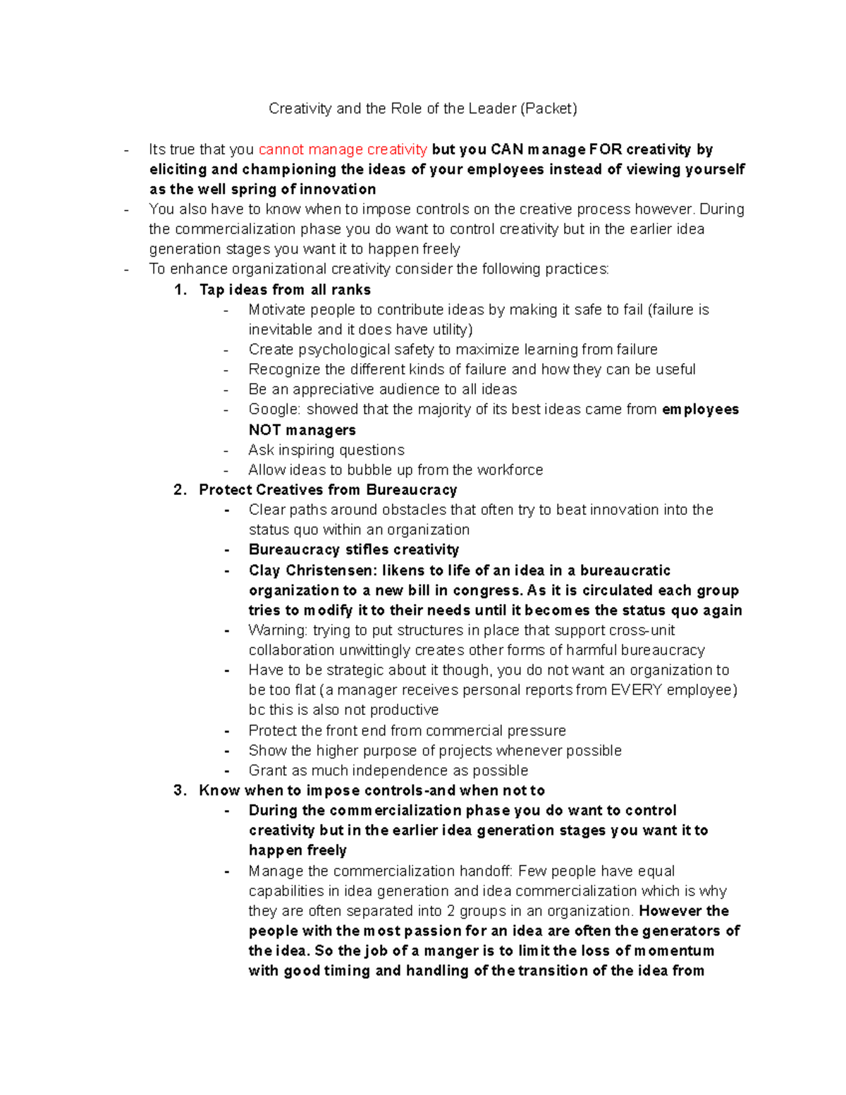 21 - Creativity and the Role of the Leader (Packet) - Creativity and ...
