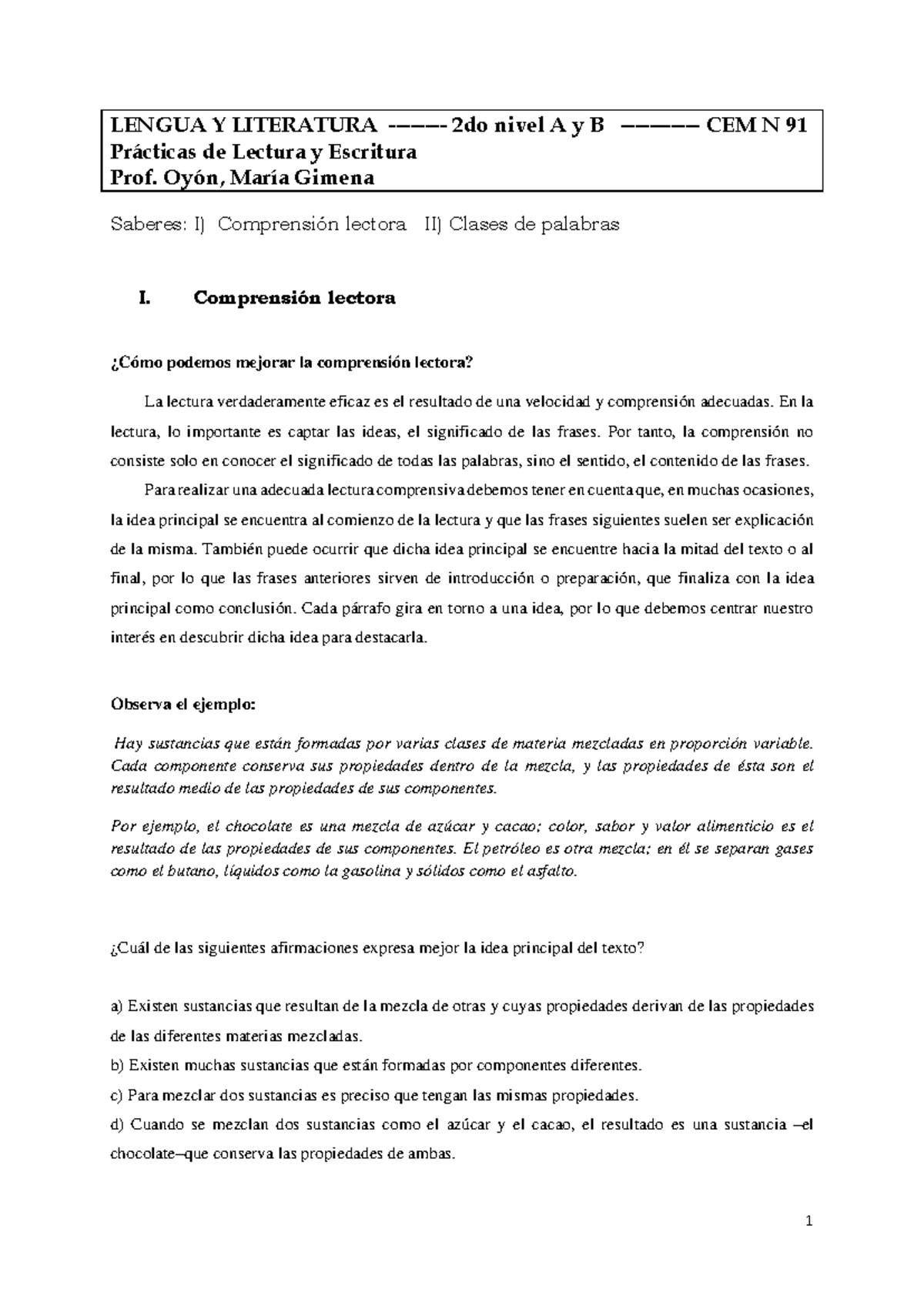 Prácticas de Lectura y escritura 2do nivel. 2024 Primer cuatrimestre ...