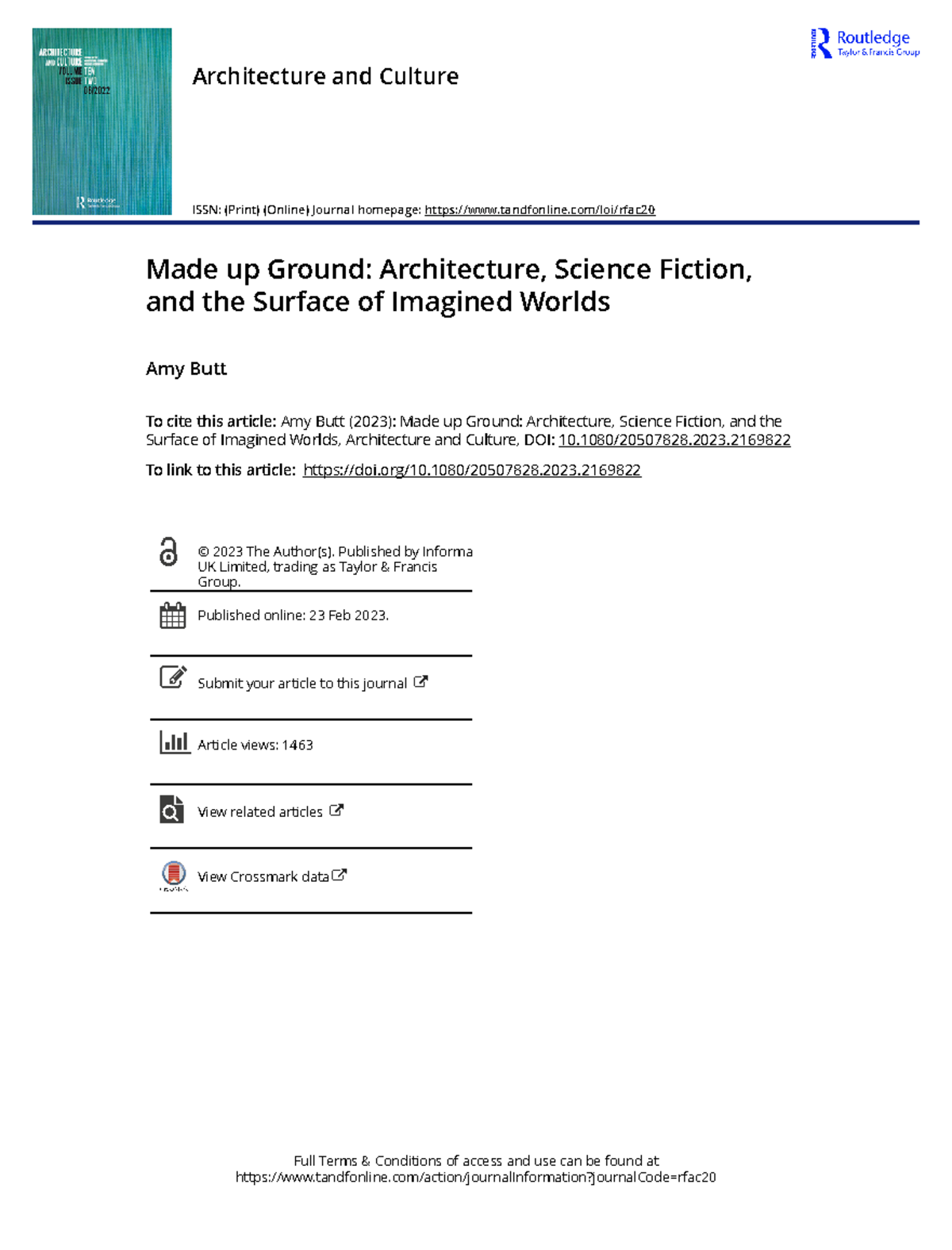 Made up Ground Architecture Science Fiction and the Surface of Imagined ...