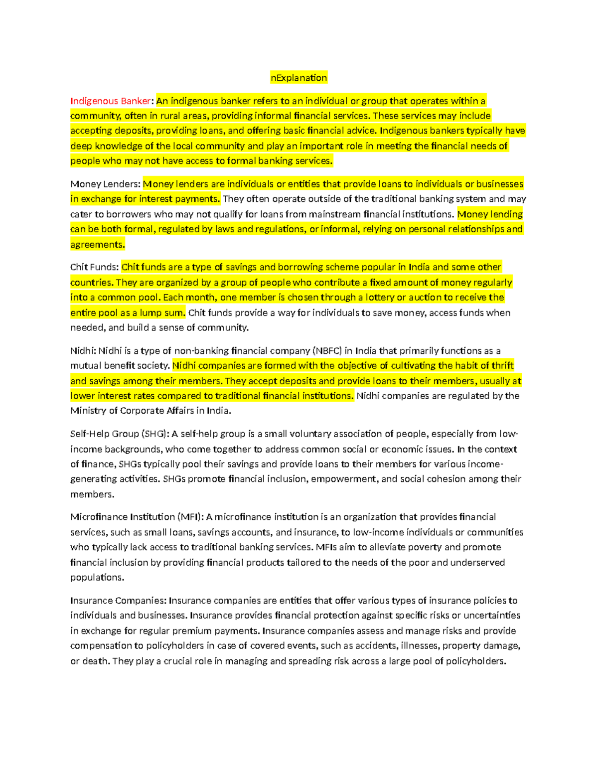 Banking - nExplanation Indigenous Banker: An indigenous banker refers ...