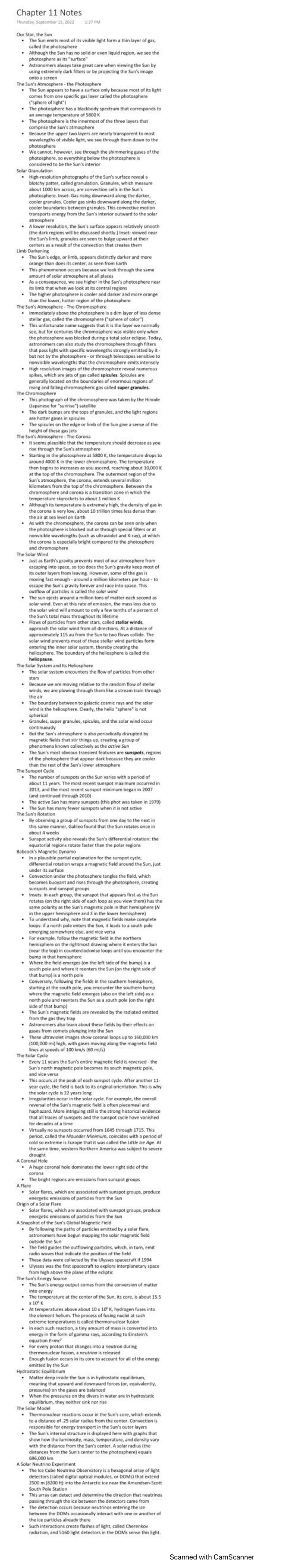 Chapter 11 Notes - Professor Jason Gilchrist - AST 102 - Greenville ...