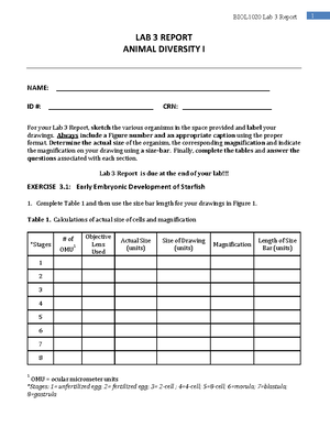 Lab 2 Pre-lab Assignment 2023 - BIOL 1020U – Pre-Lab # 2 Assignment An Introduction to ...