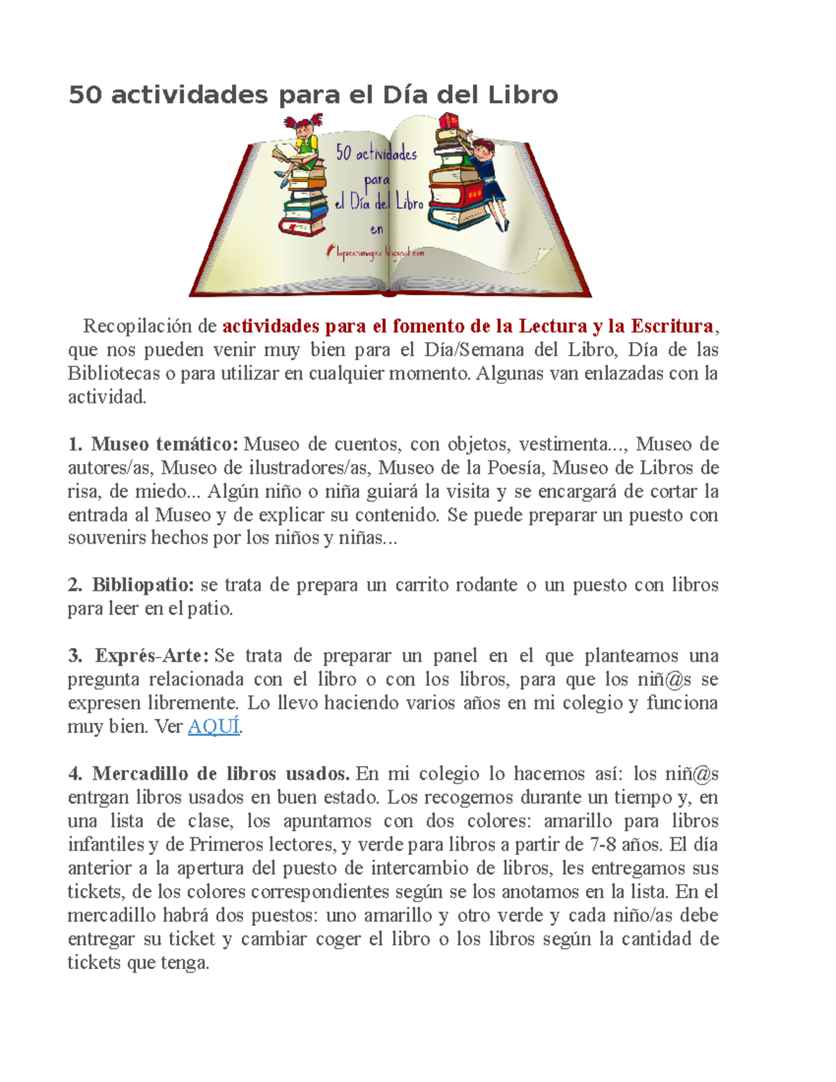 50 actividades para el Día del Libro - 50 actividades para el Día del ...