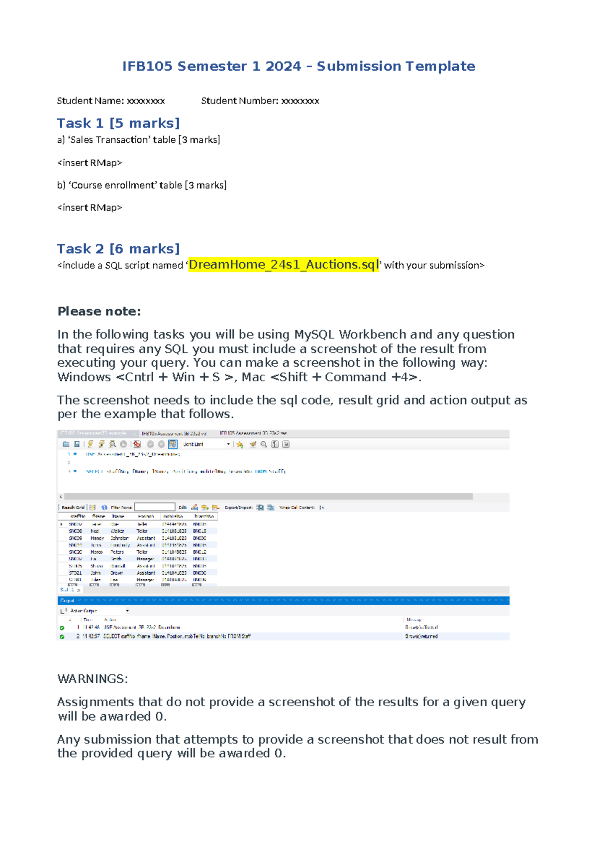 IFB105 Assessment 3B Template 24 sem1-1 -2088935487 - IFB105 Semester 1 ...