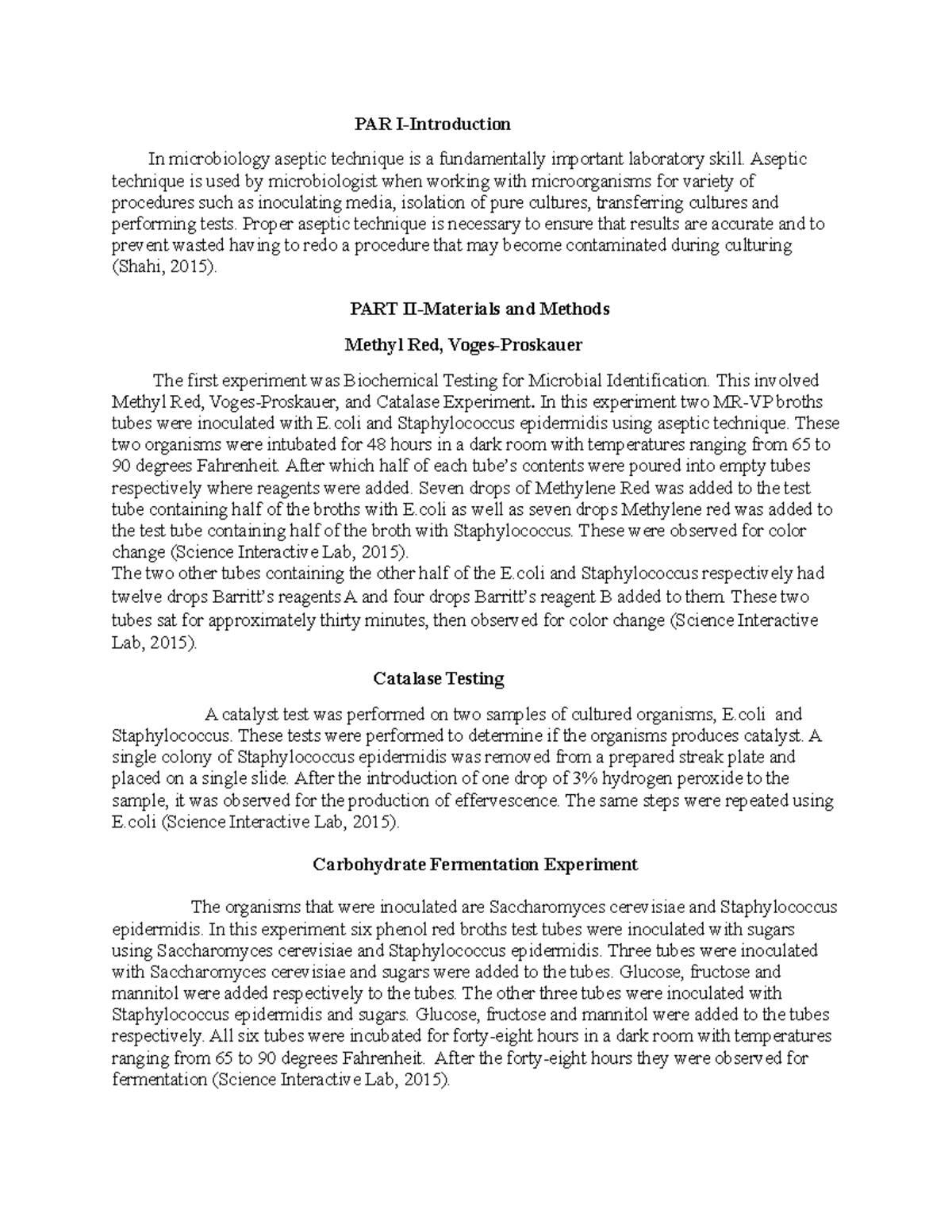 Task 2 Clinical Microbiology - PAR I-Introduction In microbiology ...